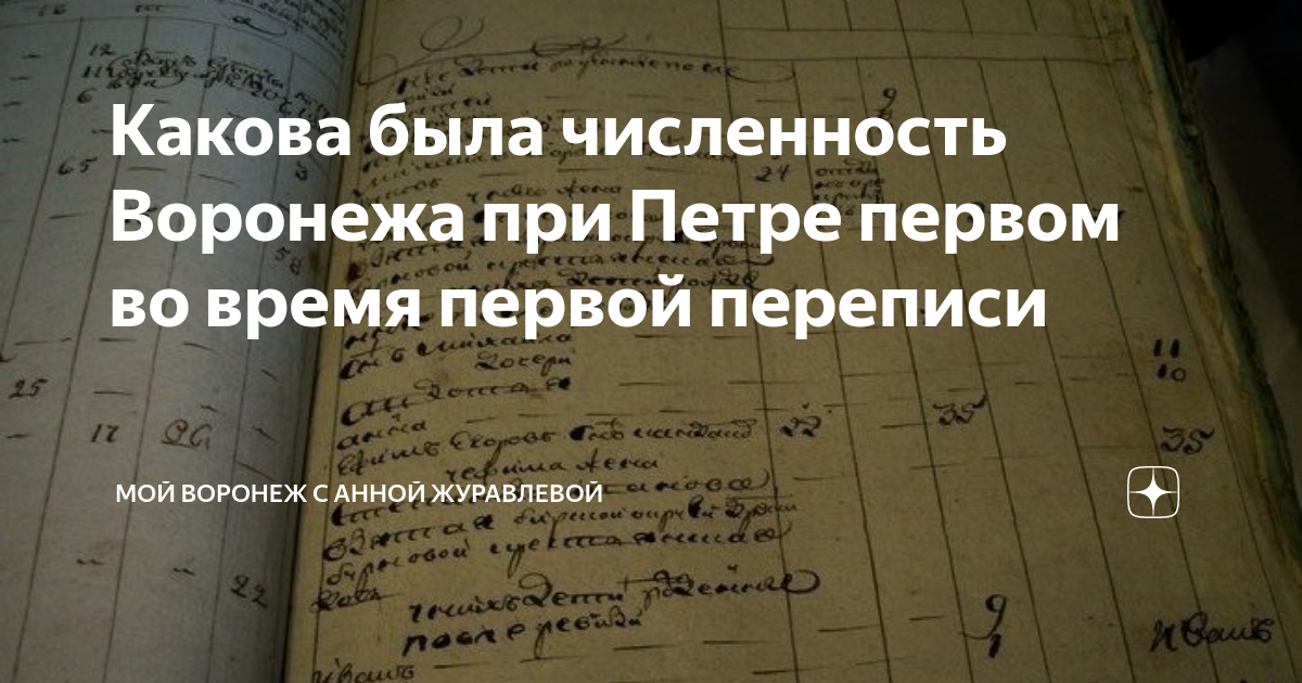 Какова была численность Воронежа при Петре первом во время первой