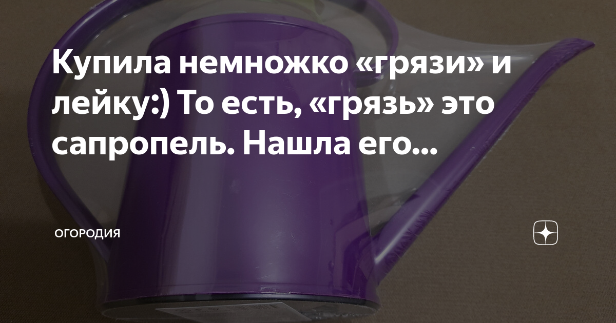 Купила немножко «грязи» и лейку:) То есть, «грязь» это сапропель. Нашла ...