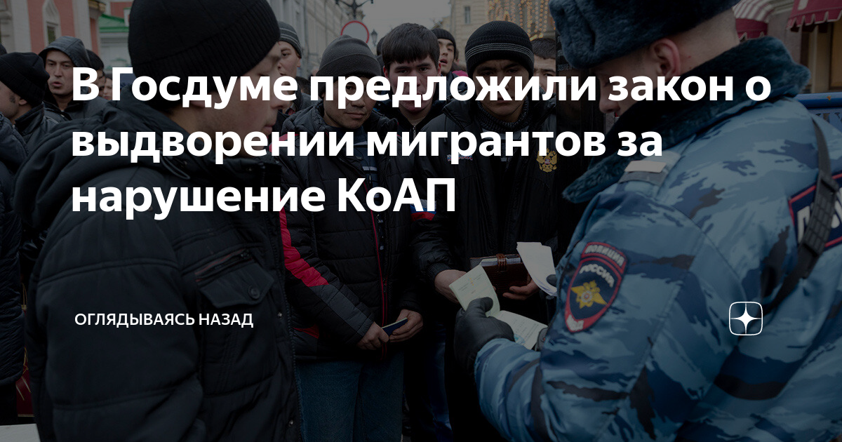 В Госдуме предложили закон о выдворении мигрантов за нарушение КоАП