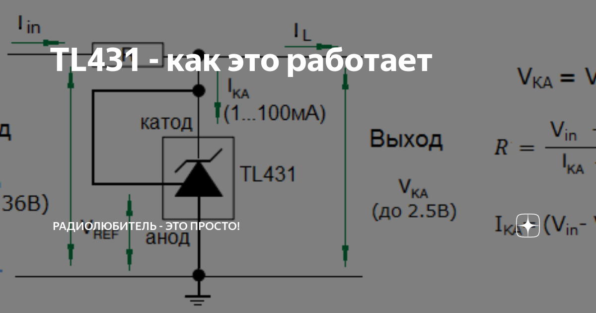 TL431 - как это работает | Радиолюбитель - это просто! | Дзен