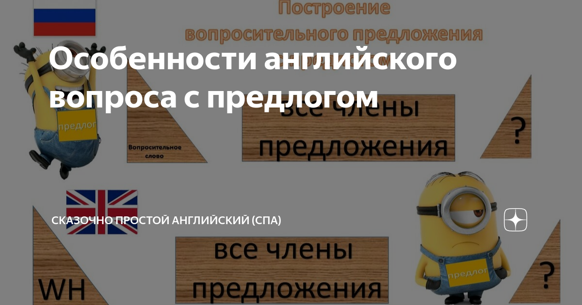 Особенности английского вопроса с предлогом Сказочно Простой