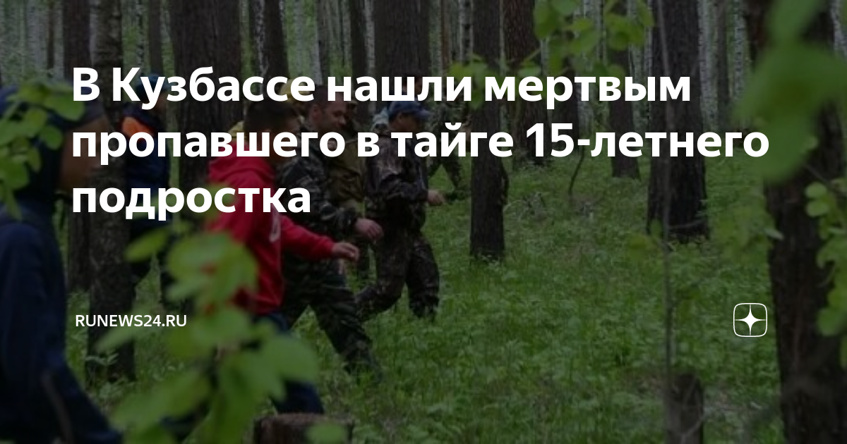 В Кузбассе нашли мертвым пропавшего в тайге 15-летнего подростка | RuNews24.ru | Дзен
