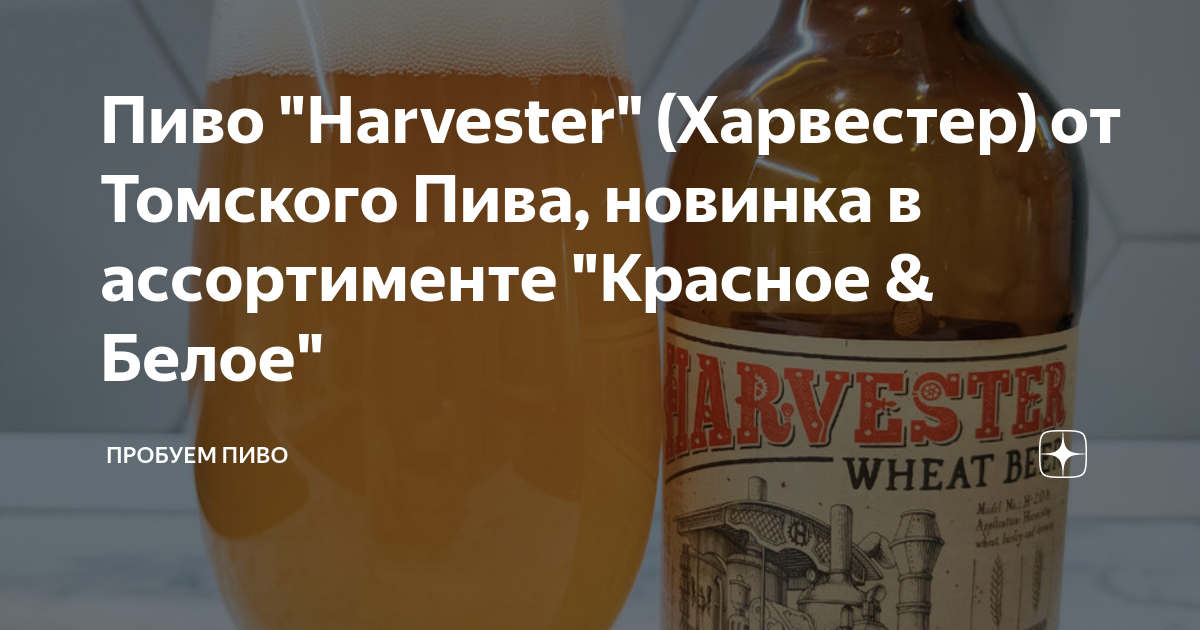 Пиво "Harvester" (Харвестер) от Томского Пива, новинка в ассортименте ...