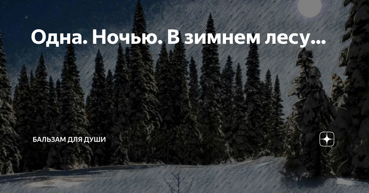 Одна. Ночью. В зимнем лесу... | Бальзам для души | Дзен