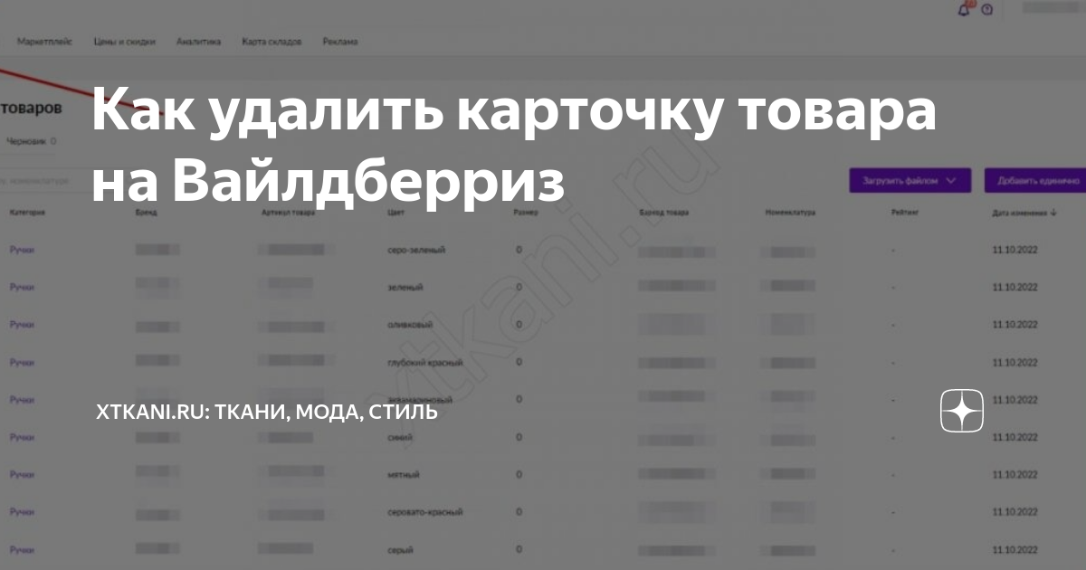 Как удалить карточку товара на Вайлдберриз | Xtkani.ru: Ткани, мода, стиль | Дзен