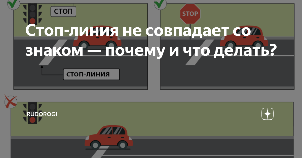 Стоп-линия не совпадает со знаком — почему и что делать? | RuDorogi | Дзен