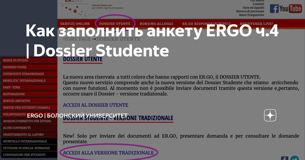 Как заполнить анкету ERGO ч.4 | Dossier Studente | Давай переедем? | Дзен