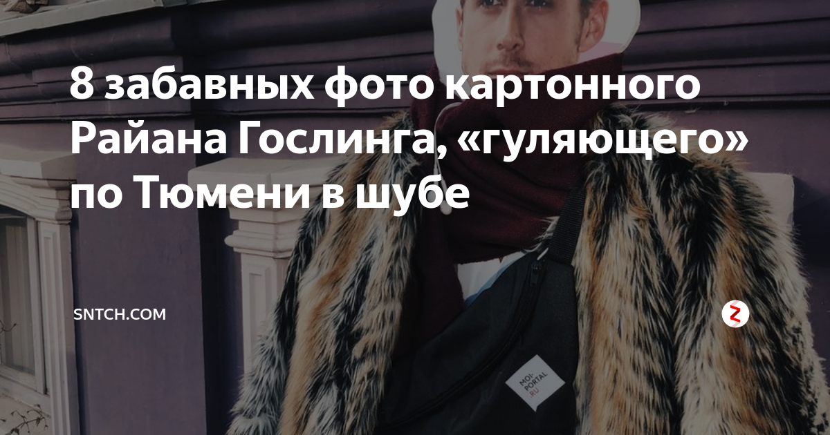 8 забавных фото картонного Райана Гослинга, «гуляющего» по Тюмени в ...