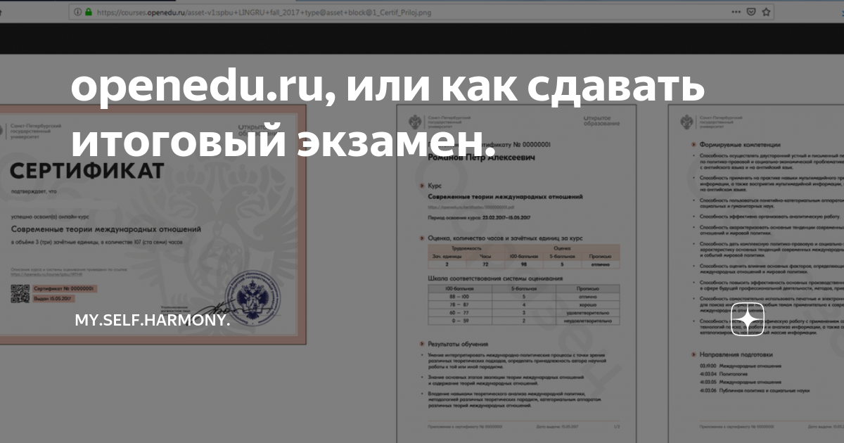 openedu.ru, или как сдавать итоговый экзамен. | My.Self.Harmony. | Дзен