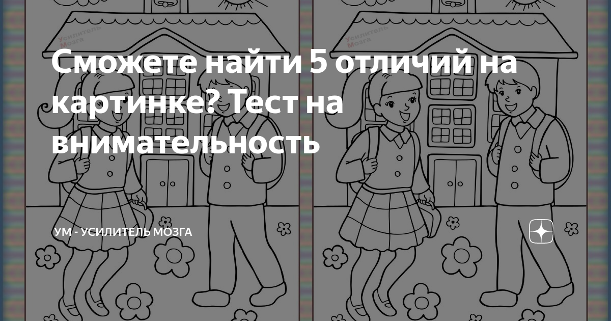 Сможете найти 5 отличий на картинке Тест на внимательность УМ