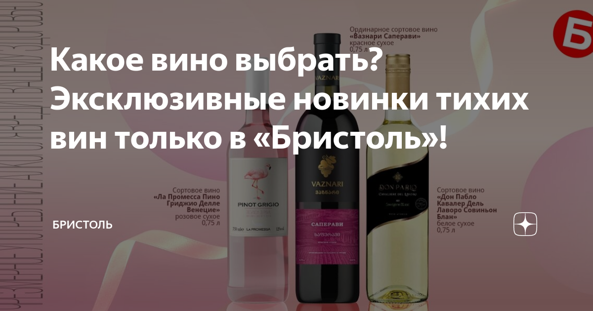Какое вино выбрать? Эксклюзивные новинки тихих вин только в «Бристоль ...