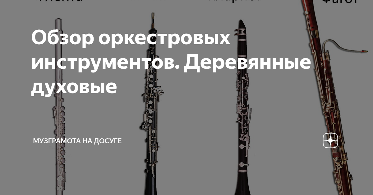 Обзор оркестровых инструментов. Деревянные духовые | Музграмота на ...