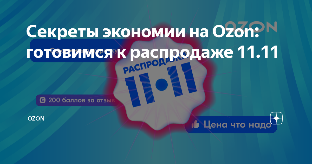 Секреты экономии на Ozon: готовимся к распродаже 11.11 | OZON | Дзен