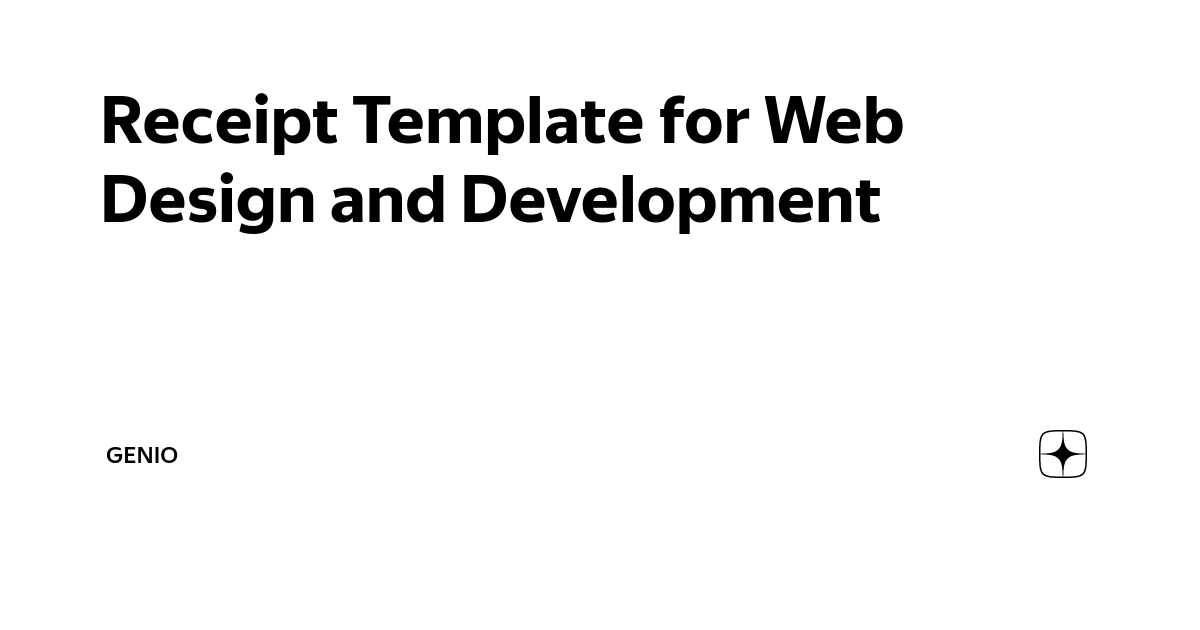Receipt Template for Web Design and Development | Genio | Дзен