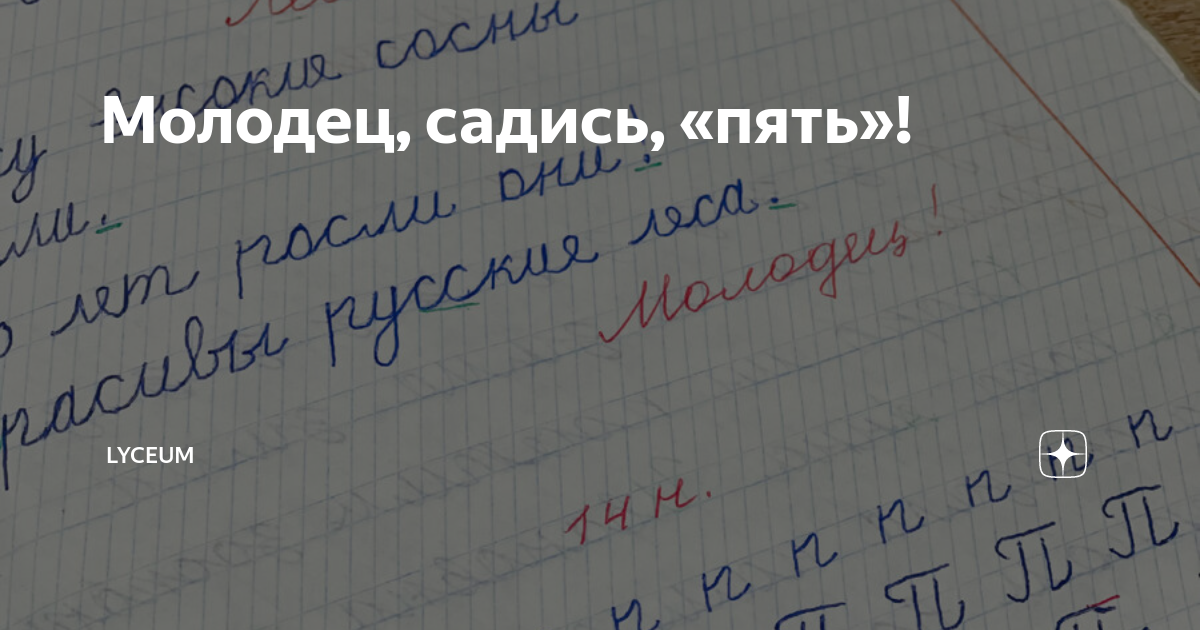 Молодец, садись, «пять»! | LYCEUM | Дзен