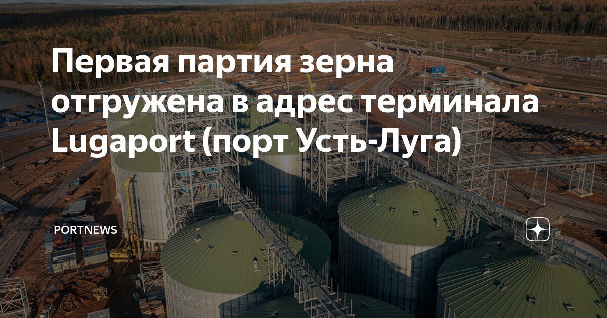 Первая партия зерна отгружена в адрес терминала Lugaport (порт Усть ...