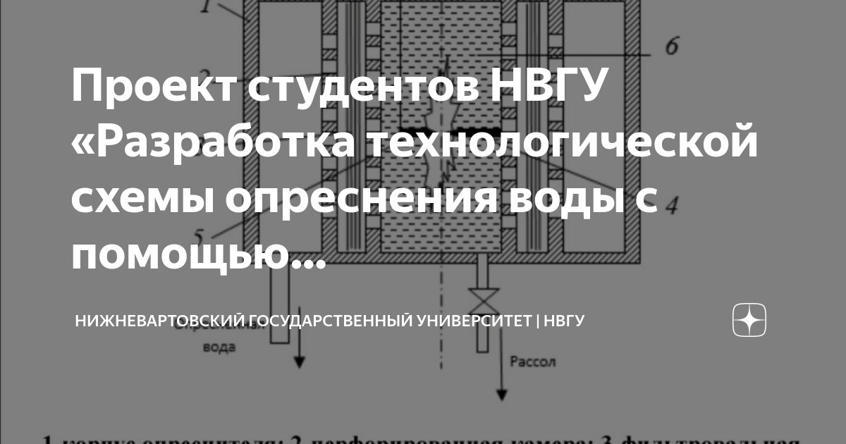 Проект студентов НВГУ «Разработка технологической схемы опреснения воды ...