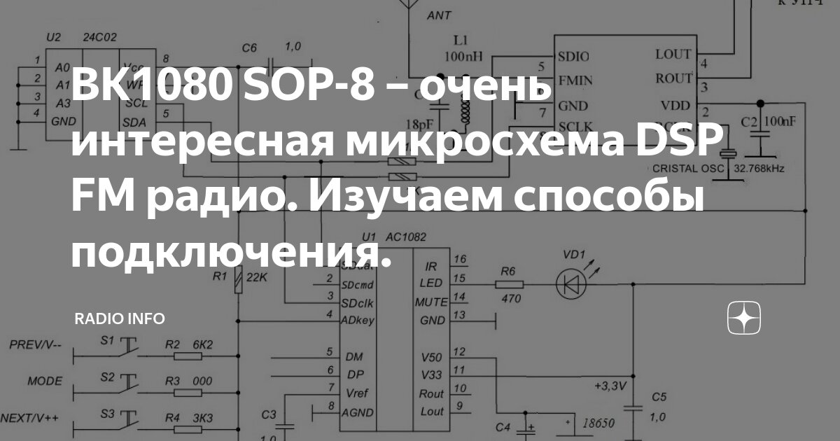 BK1080 SOP-8 – очень интересная микросхема DSP FM радио. Изучаем ...