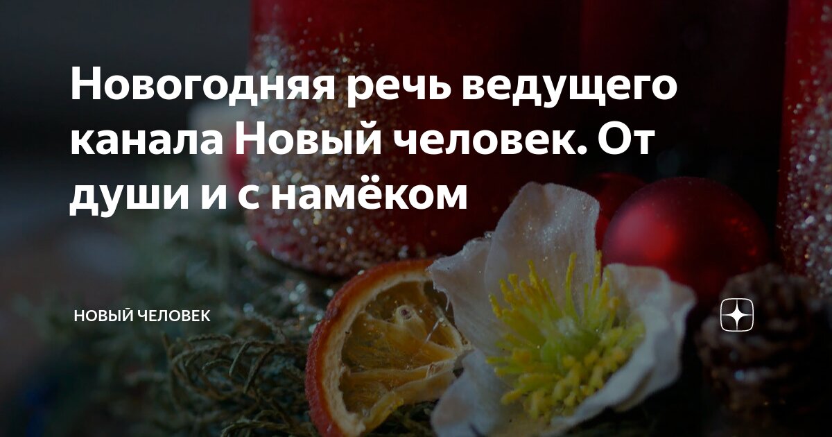 Новогодняя речь ведущего канала Новый человек От души и с намёком Новый человек Дзен
