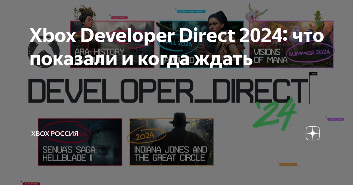 Xbox Developer Direct 2024: что показали и когда ждать | Xbox Россия | Дзен