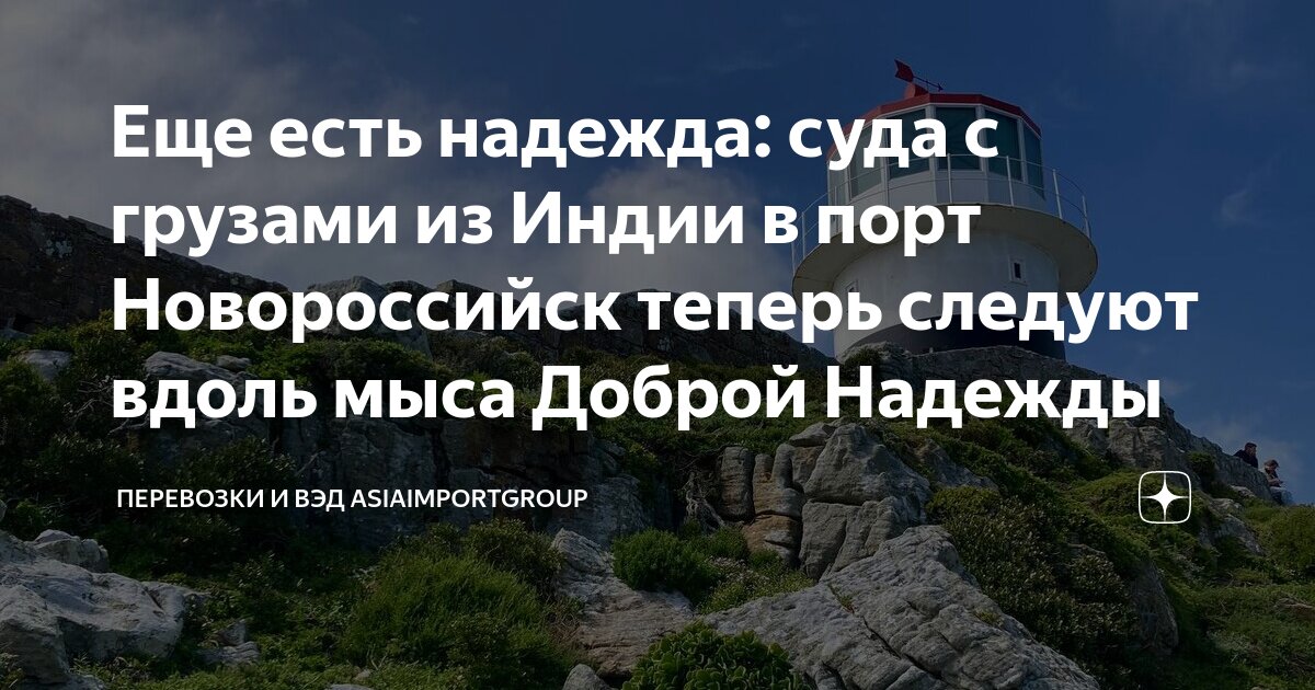 Еще есть надежда: суда с грузами из Индии в порт Новороссийск теперь ...