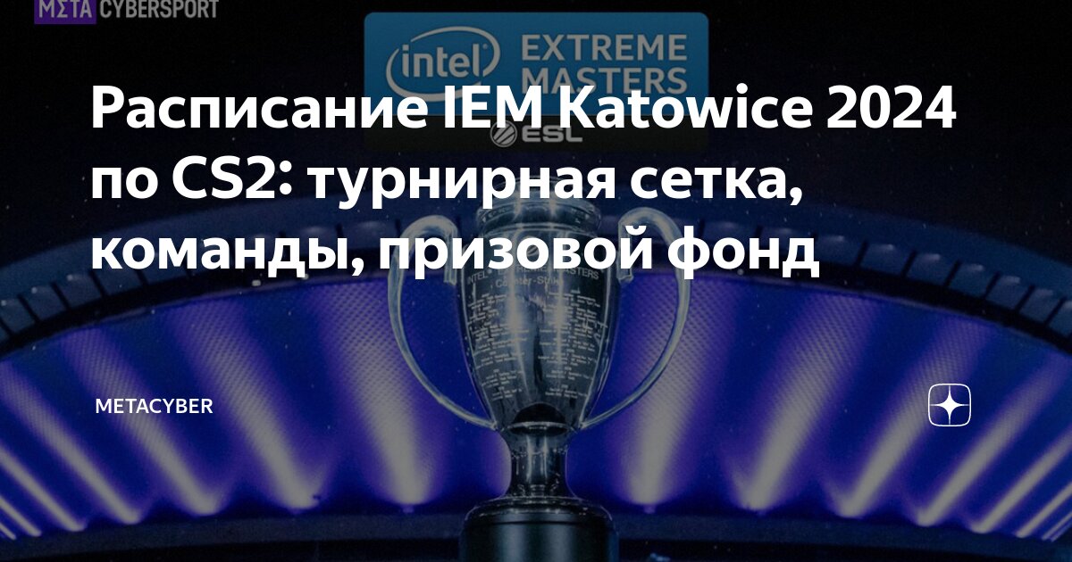Расписание IEM Katowice 2024 по CS2: турнирная сетка, команды, призовой фонд | MetaCyber | Дзен
