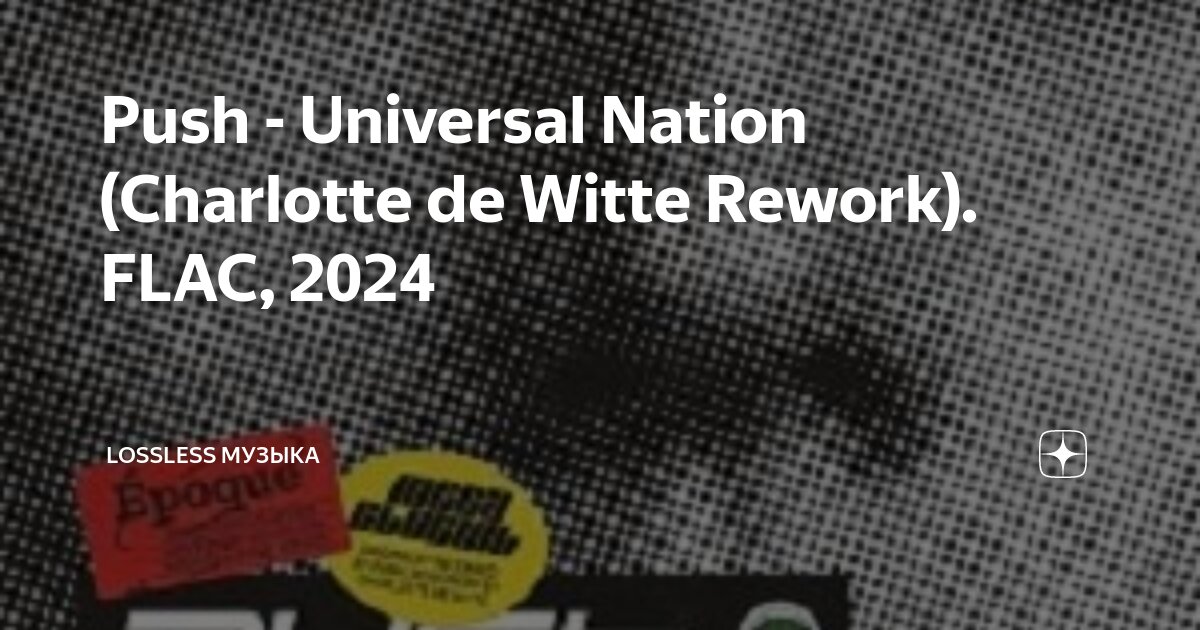 Push - Universal Nation (Charlotte de Witte Rework). FLAC, 2024 | lossless музыка | Дзен