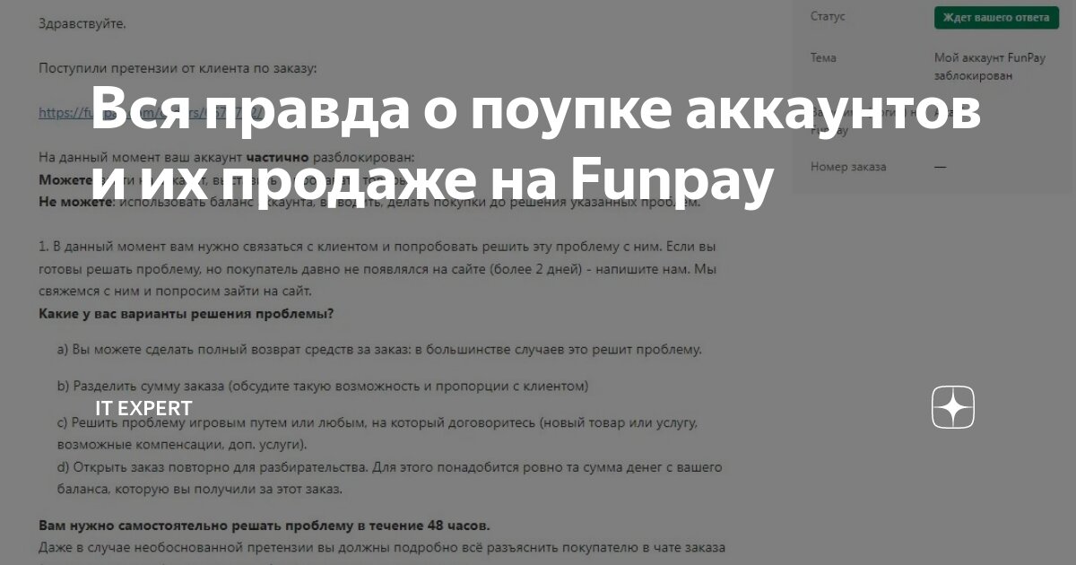 Вся правда о поупке аккаунтов и их продаже на Funpay | IT Expert | Дзен