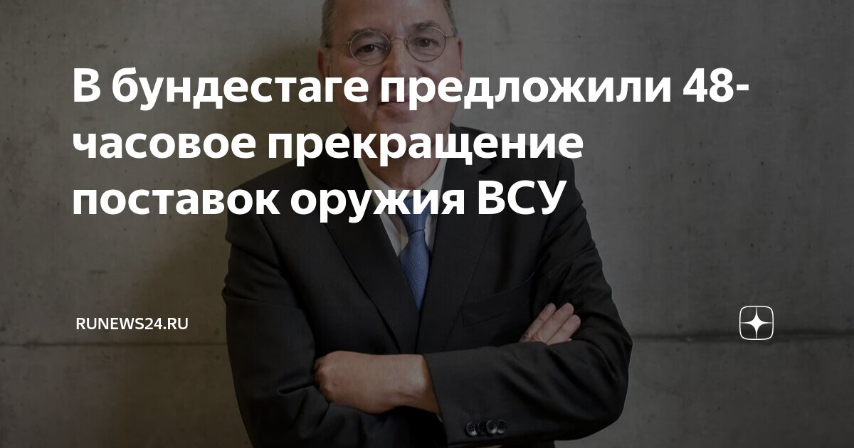 В бундестаге предложили 48-часовое прекращение поставок оружия ВСУ | RuNews24.ru | Дзен