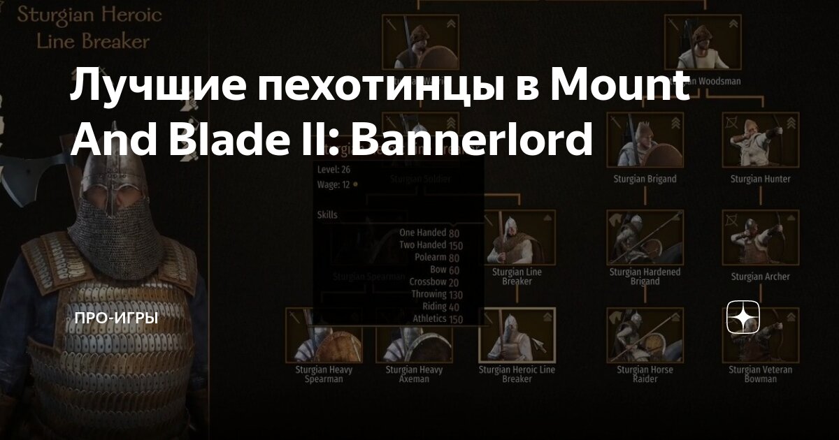 Лучшие пехотинцы в Mount And Blade II: Bannerlord | Про-Игры | Дзен