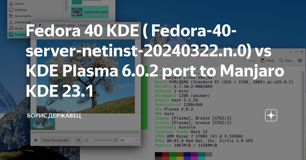 Fedora 40 KDE ( Fedora-40-server-netinst-20240322.n.0) vs KDE Plasma 6. ...