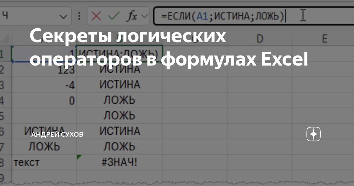 Секреты логических операторов в формулах Excel Андрей Сухов Дзен