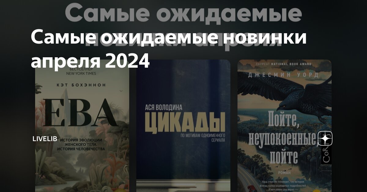 Самые ожидаемые новинки апреля 2024 | LiveLib | Дзен