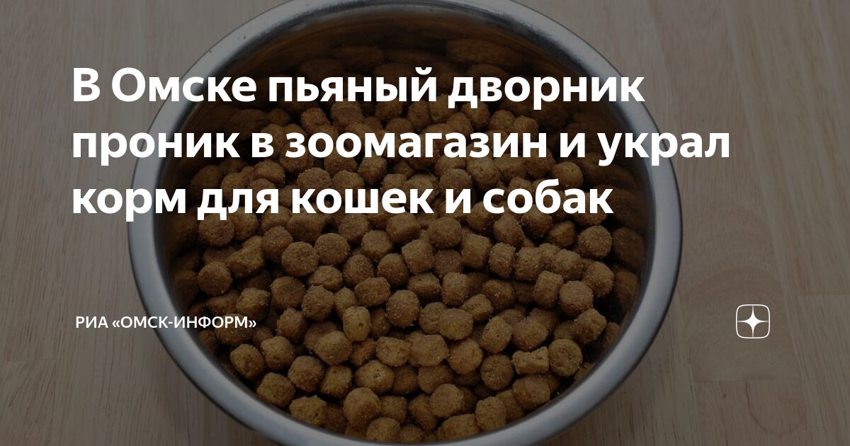 В Омске пьяный дворник проник в зоомагазин и украл корм для кошек и ...