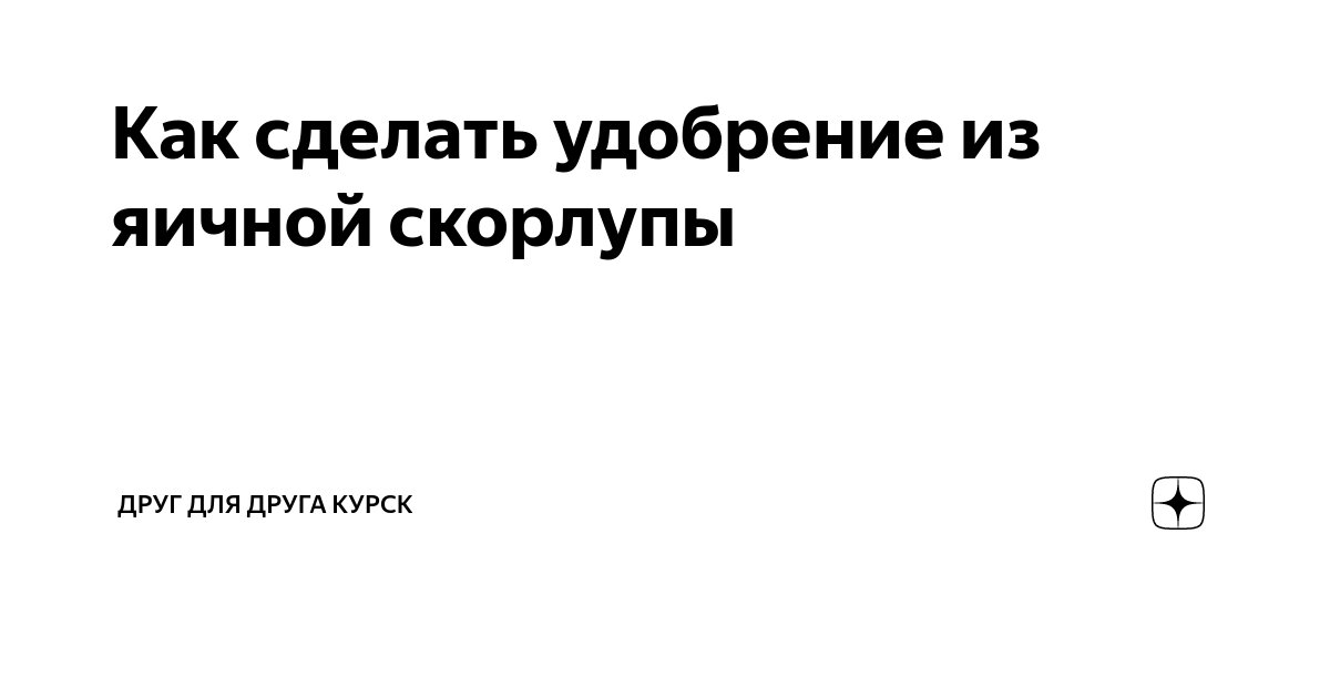 Как сделать удобрение из яичной скорлупы | Друг для друга Курск | Дзен