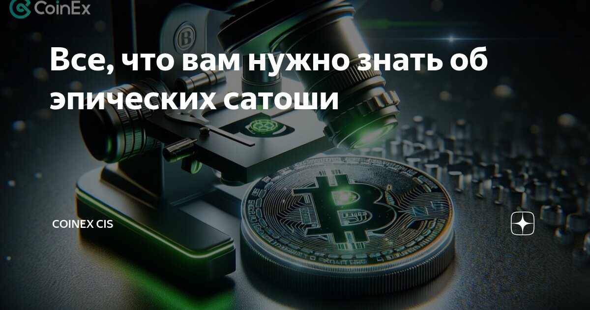 Все, что вам нужно знать об эпических сатоши | CoinEx CIS | Дзен