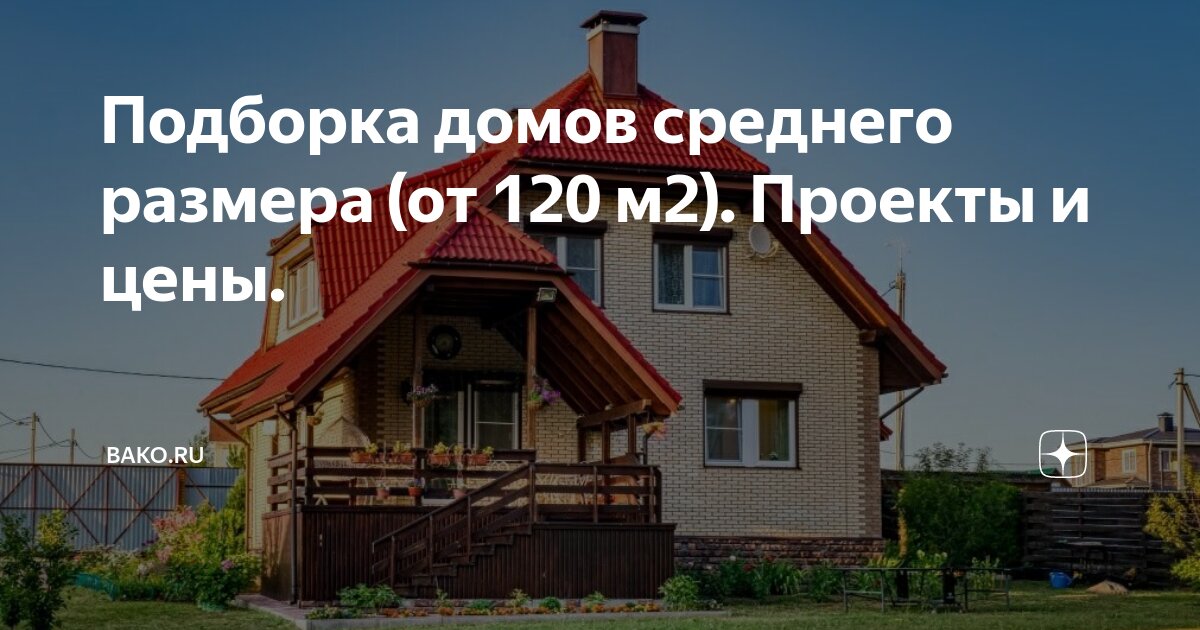 Подборка домов среднего размера (от 120 м2). Проекты и цены. | Bako.ru | Дзен