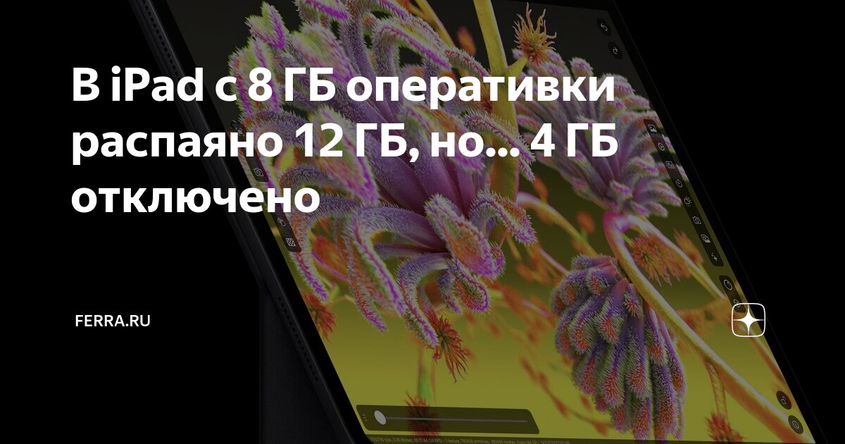 В iPad с 8 ГБ оперативки распаяно 12 ГБ, но... 4 ГБ отключено | Ferra.ru | Дзен