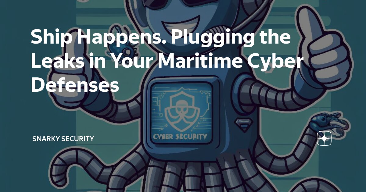 Ship Happens. Plugging the Leaks in Your Maritime Cyber Defenses | Snarky Security | Дзен