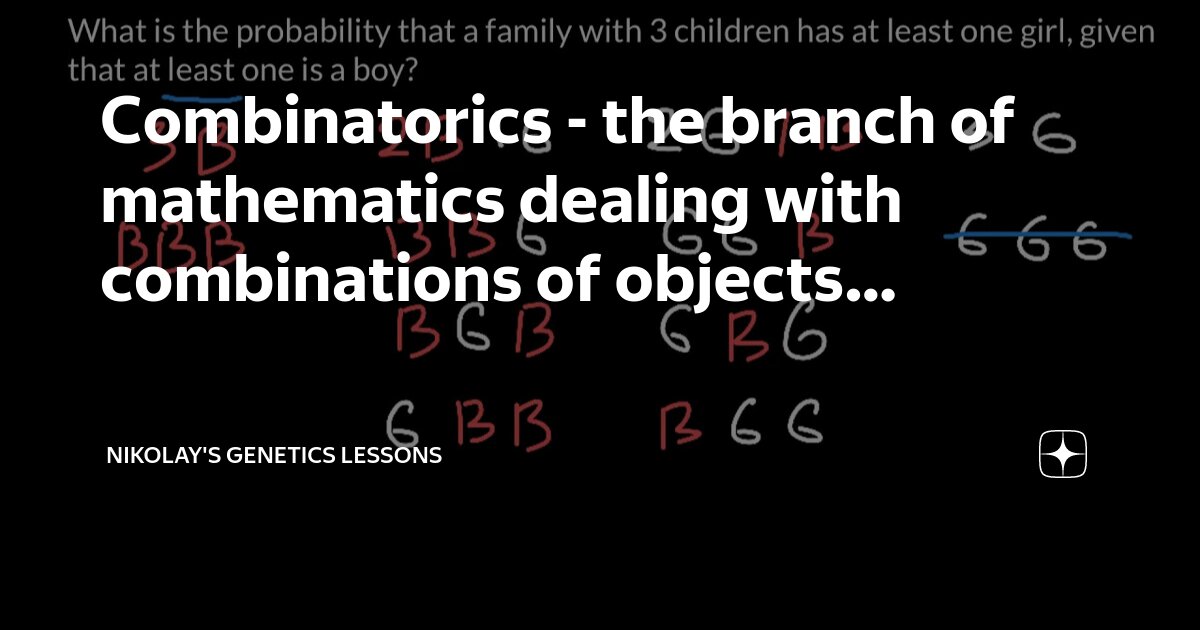 Combinatorics - the branch of mathematics dealing with combinations of objects… | Nikolay's ...