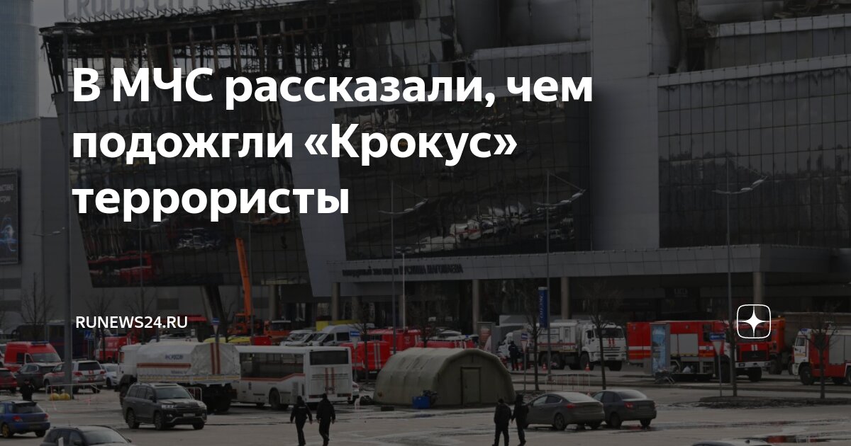 В МЧС рассказали, чем подожгли «Крокус» террористы | RuNews24.ru | Дзен