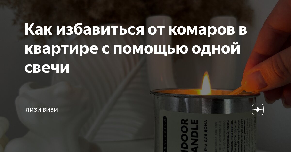 Как избавиться от комаров в квартире с помощью одной свечи | Лизи Визи ...