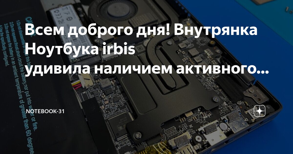 Всем доброго дня! Внутрянка Ноутбука irbis удивила наличием активного ...