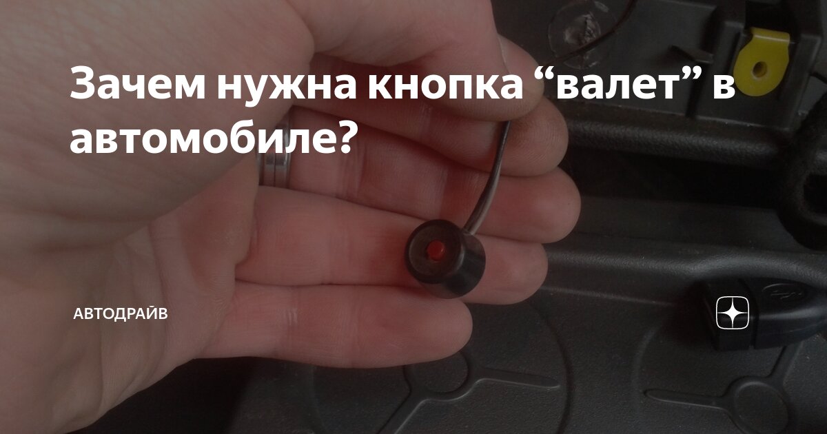 Зачем нужна кнопка “валет” в автомобиле? | Автодрайв | Дзен