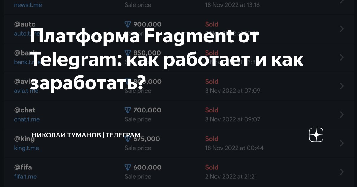 Платформа Fragment от Telegram: как работает и как заработать ...