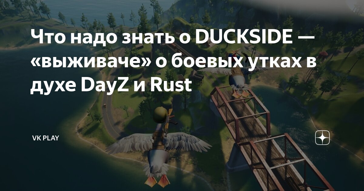 Что надо знать о DUCKSIDE — «выживаче» о боевых утках в духе DayZ и Rust | VK Play | Дзен