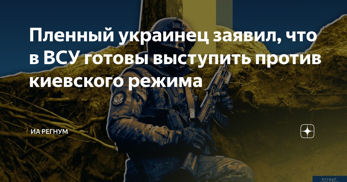 Пленный украинец заявил, что в ВСУ готовы выступить против киевского ...