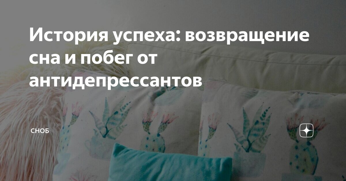 История успеха возвращение сна и побег от антидепрессантов Сноб Дзен