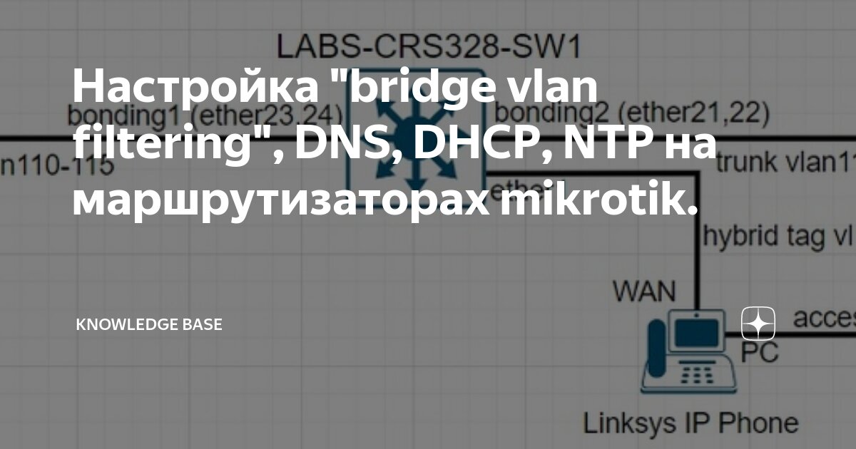 Настройка "bridge vlan filtering", DNS, DHCP, NTP на маршрутизаторах mikrotik. | knowledge base ...
