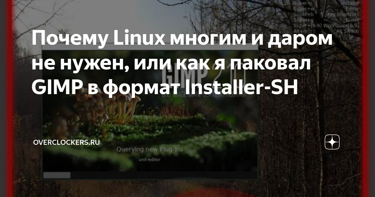 Почему Linux многим и даром не нужен, или как я паковал GIMP в формат Installer-SH ...